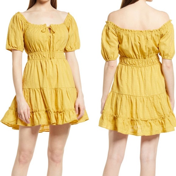 Lost + Wander | Dresses | Lost Wander Off The Shoulder Tiered Cotton ...
